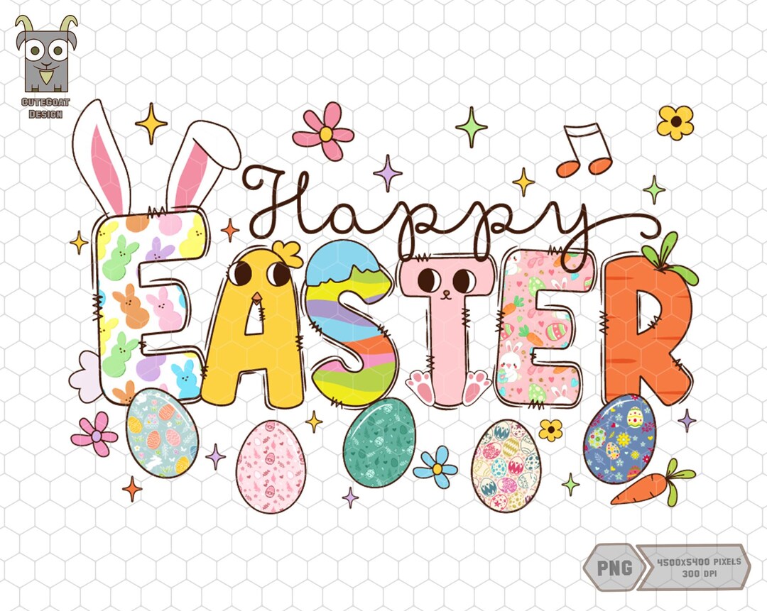 Happy Easter Png, Trendy Easter Png, Preppy Easter Png, Girly Easter ...