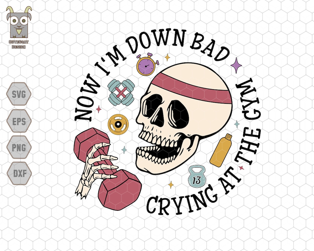 Crying at the Gym Svg, Funny Weightlifting Svg, Trendy Quotes Svg ...