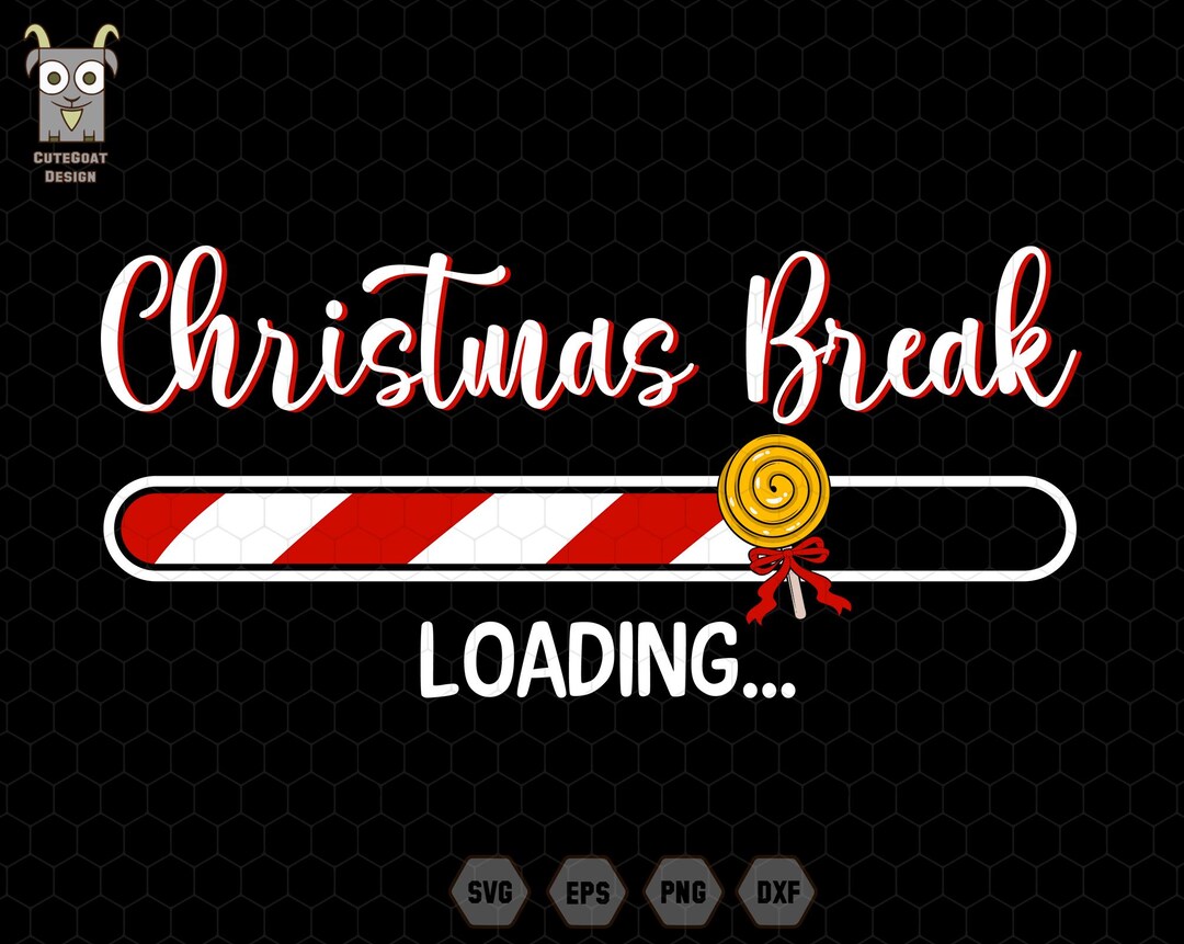 Christmas Break Loading Svg, Retro Christmas Santa Svg, Merry Christmas ...