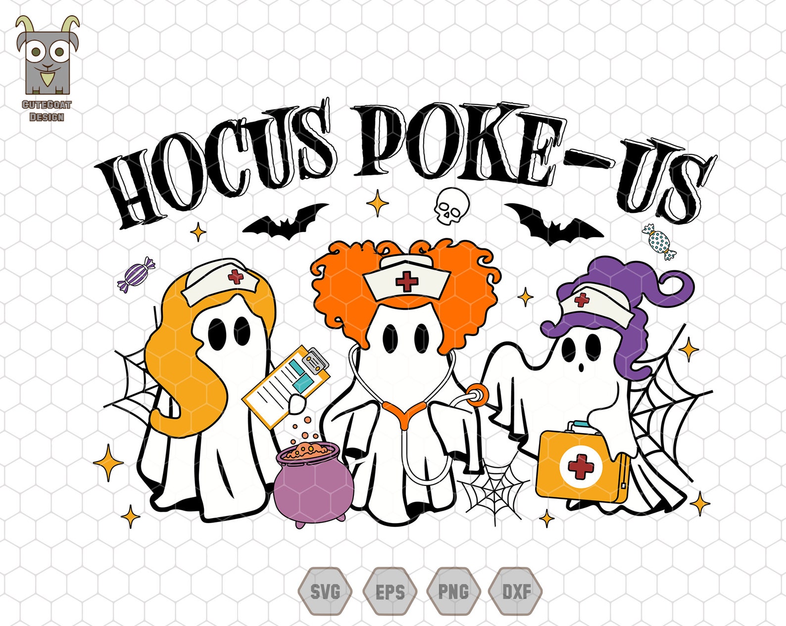 Trendy Halloween Svg, Halloween Nurse Svg, Witch Nurse Svg, Cute Ghost ...