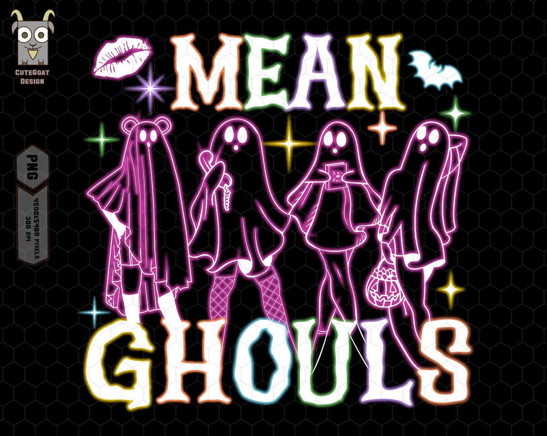 Mean Ghost Neon Png, Girly Halloween Neon Light Png, Retro Halloween ...