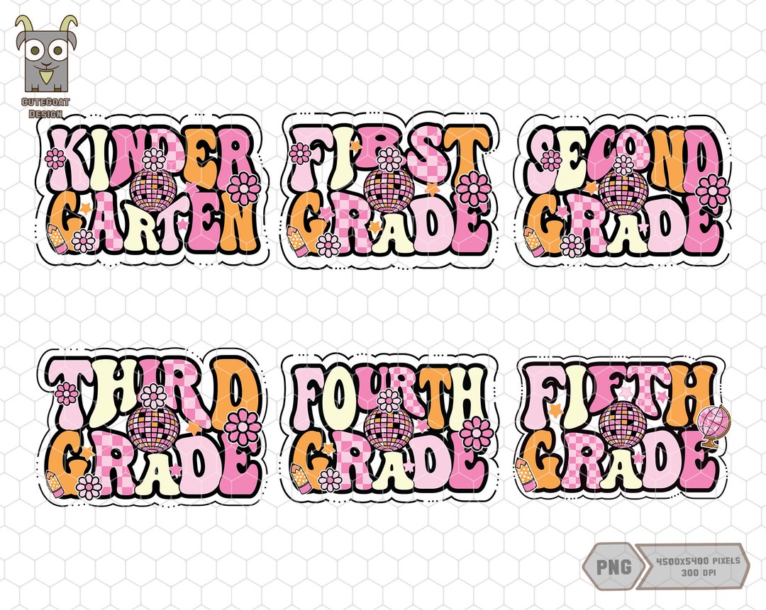 Hello Back to School Png Bundle, Retro Smileys Png , First Grade Png ...