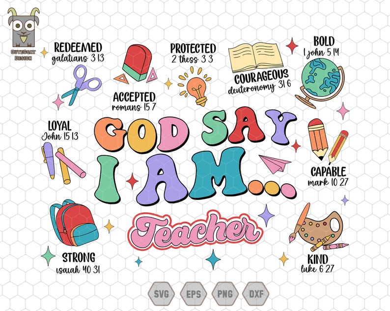 God Say I Am Teacher Png, Christian Teacher Png, Bible Verse Png ...