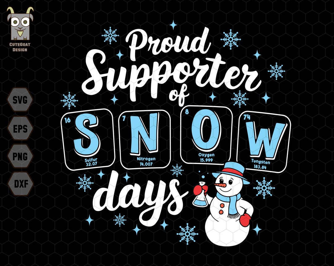Proud Supporter Snow Days Svg, Chemistry Teacher Christmas Svg, Winter ...