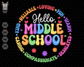 Hello Middle School Svg, Middle School Era Svg, 5th Grade Graduation ...