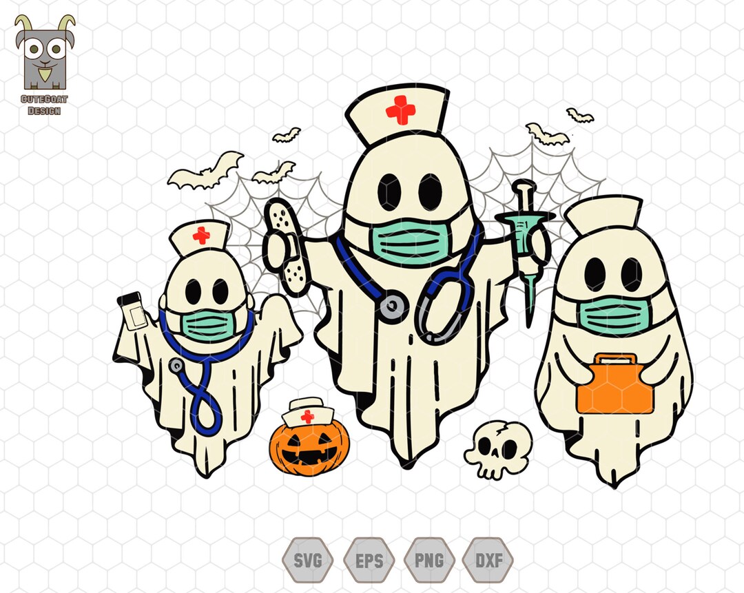 Nurse Halloween Svg, Cute Ghost Svg, Halloween Hospital Svg, Halloween ...