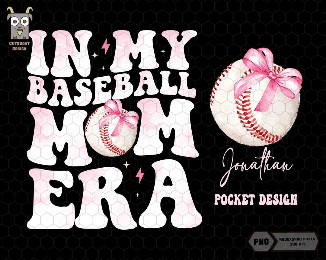 Personalized in My Baseball Mom Era Png, Custom Baseball Mom, Happy ...
