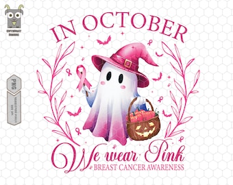 In October We Wear Pink Png, Retro Breast Cancer Png, Breast Cancer ...
