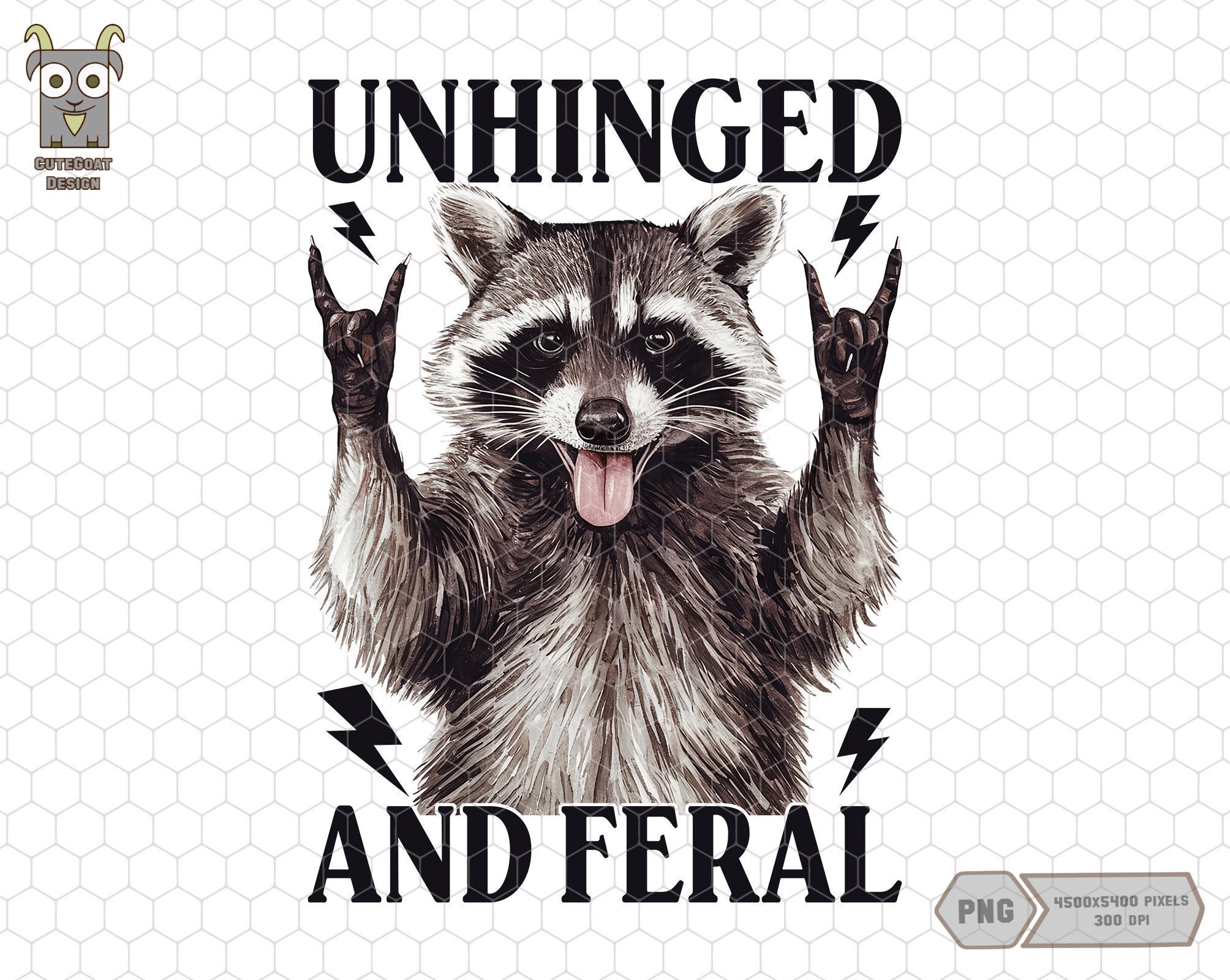 Unhinged and Feral Png, Funny Opossum Png, Rockn Feral Possum Png ...