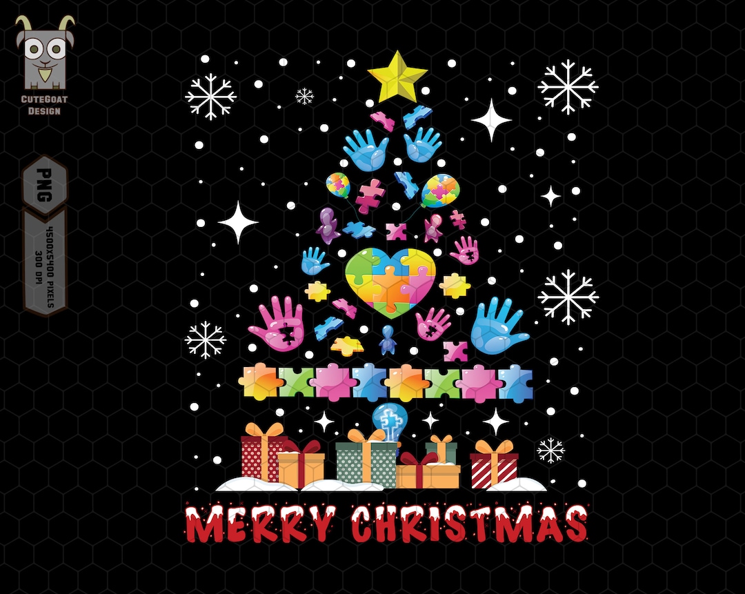 Merry Christmas Png, Autism Tree Png, Autism Awareness Png, Autistic ...