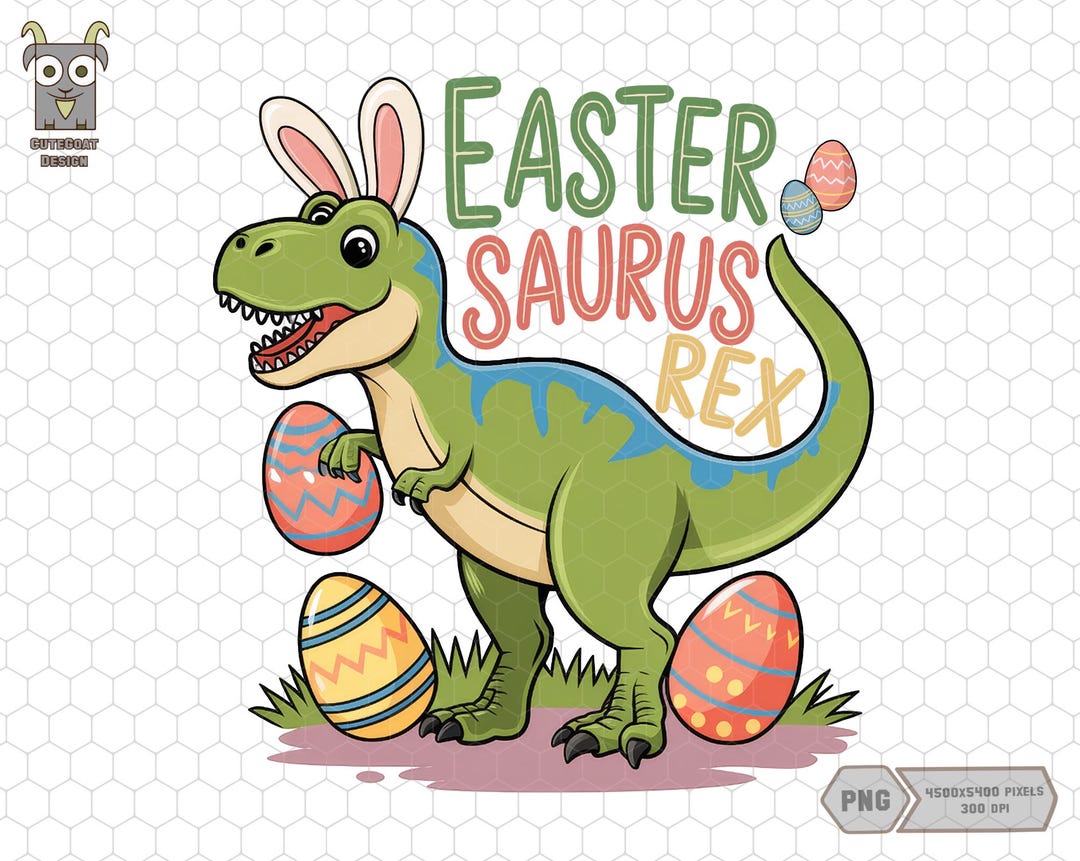 Easter Saurus Rex Png, T-rex Dinosaur Png, Kids Easter Png, Happy ...
