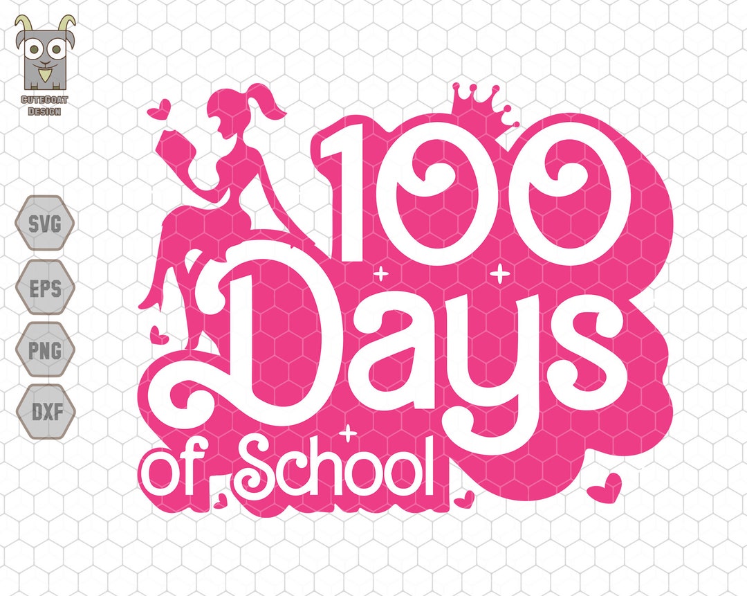 100 Days Of School Svg Pink Doll Girl Svg School 100th Day Svg Back