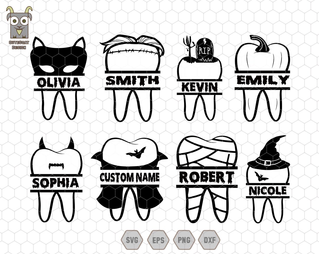 Personalized Teeth Svg Bundle, Trick or Teeth Svg, Halloween Dentist ...