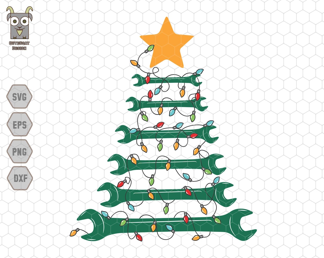 Mechanic Christmas Tree Lights Svg, Wrench Xmas Svg, Xmas Crew Svg ...