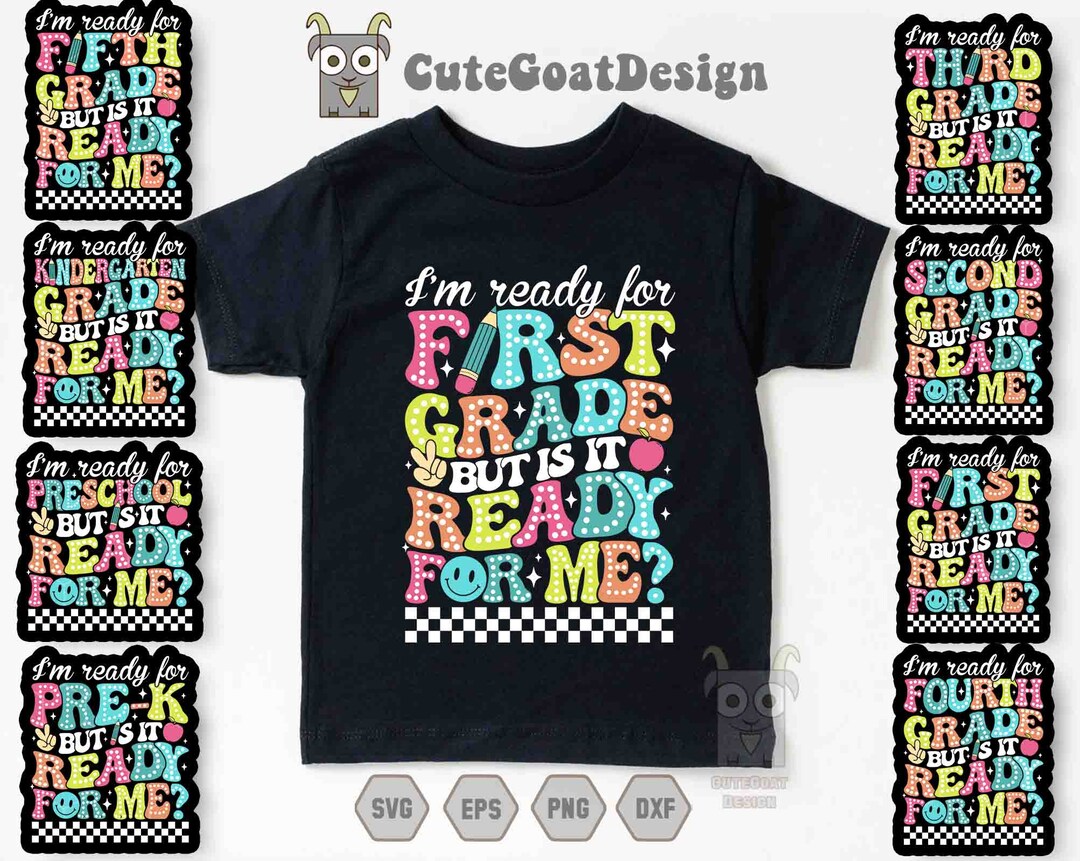 Back to School Svg Bundle, I'm Ready for Kindergarten but is It Ready ...
