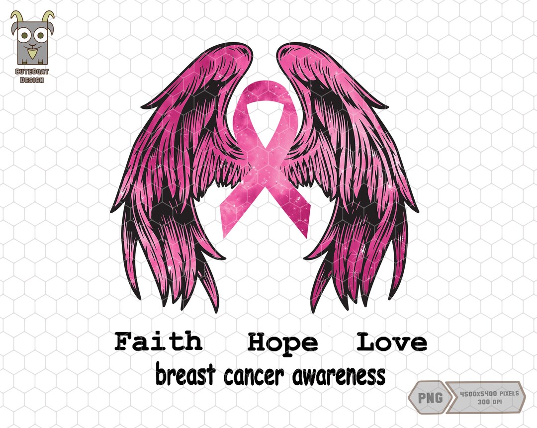 Faith Hope Love Png, Wings Cancer Awareness Png, Breast Cancer Png ...