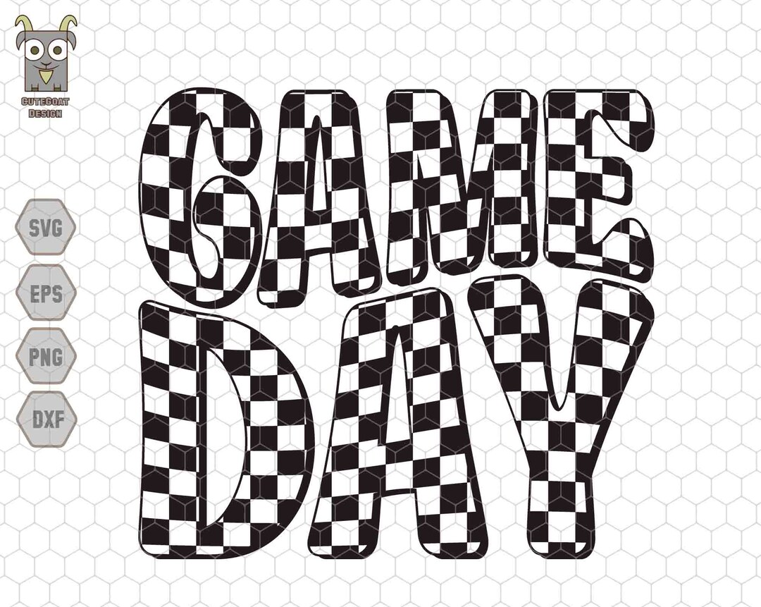 Game Day Svg, Game Day Vibes Svg, Checkered Design Svg, Sport Season ...