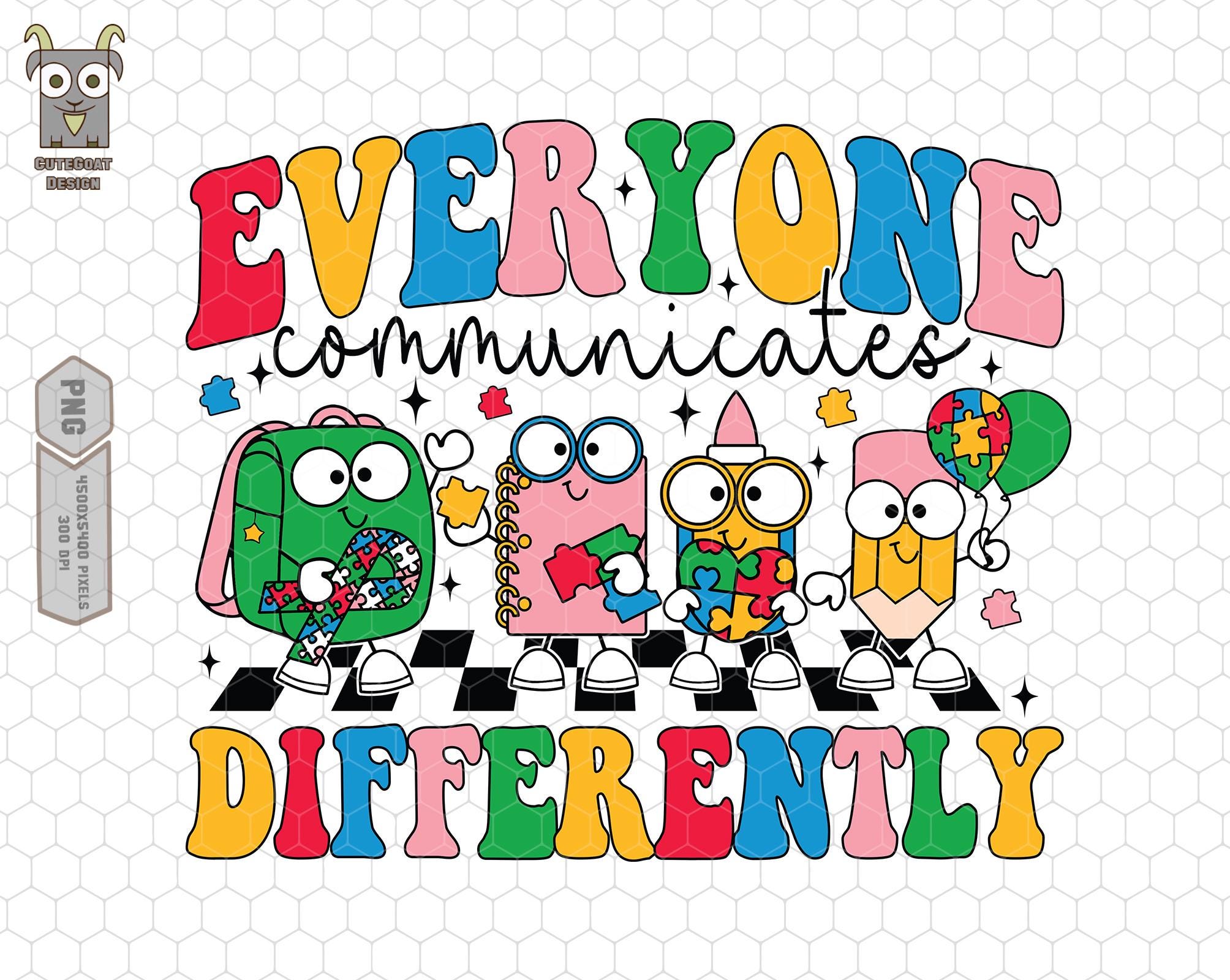 Everyone Communicates Differently Png, Autism Awareness Png, Mental ...