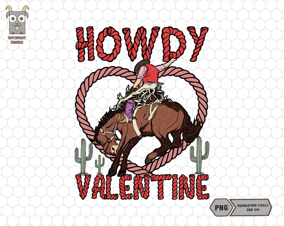 Howdy Valentine Png, Rope Heart Png, Western Valentine Png, Cowboy ...