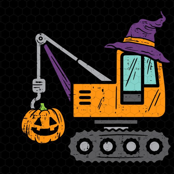 Halloween Witch Excavator Svg - Etsy