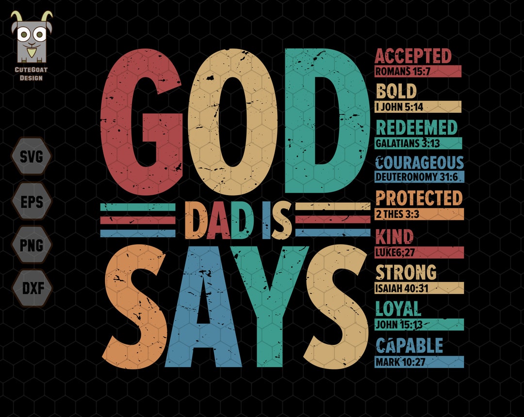 God Dad is Says Svg, Christian Dad Svg, Dad is Protected Svg, Dad ...