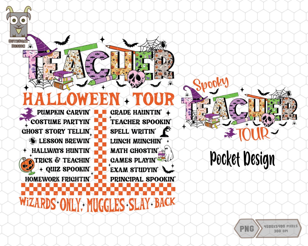 Teacher Halloween Tour Png, Spooky Teacher Tour Png, Teacher Life Png ...