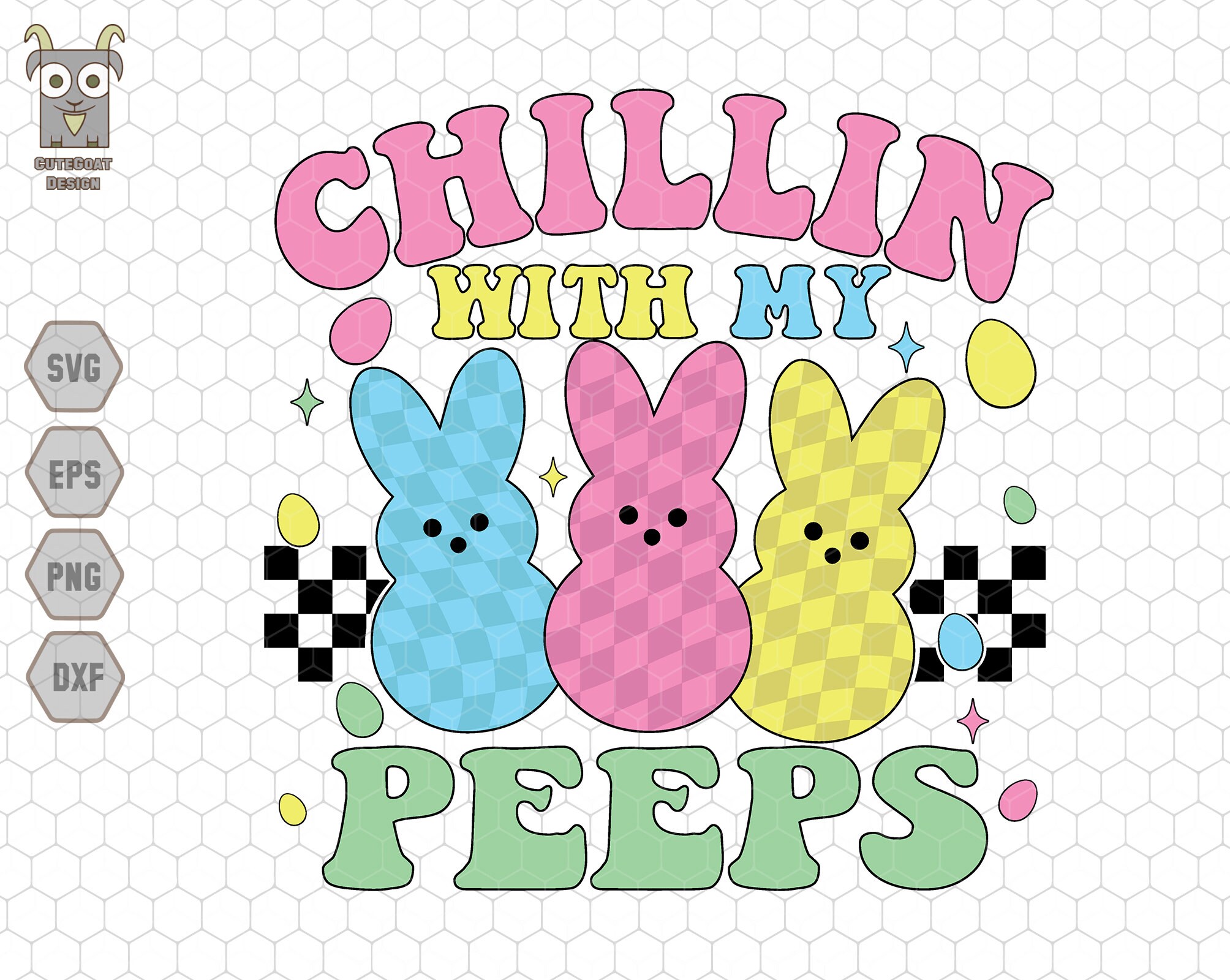 Chillin With My Peeps Svg, Happy Easter Holiday Svg, Rabbit Easter Svg ...