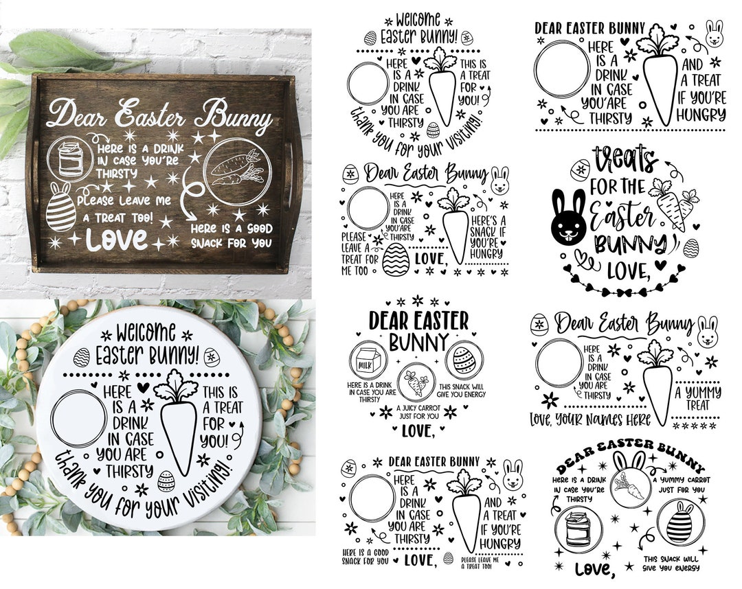 Easter Bunny Tray Svg, Easter Tray Svg, Dear Easter Cookie Tray Svg ...