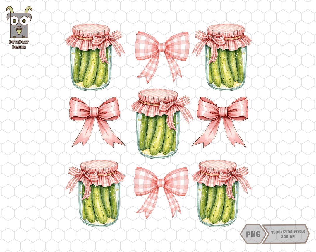 Pickle Pink Bow Png, Pickle Lover Png, Soft Girl Era Png, Pickle Lover ...