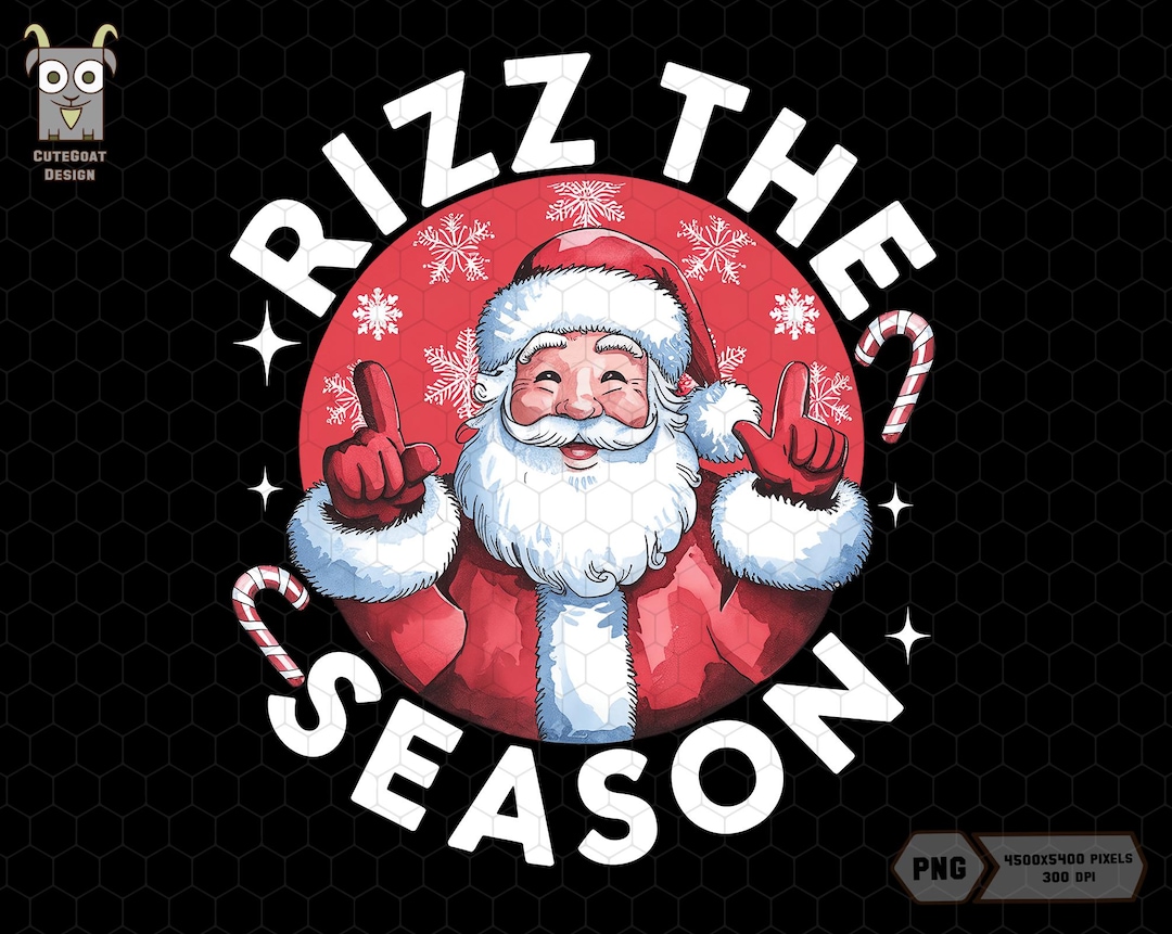 Rizz The Season Png, Skibidi Rizzmas Png, Merry Rizzmas Png, Papá Noel ...