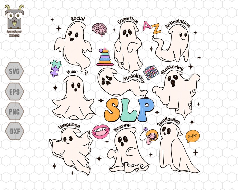 Speech Therapy Ghost Svg, SLP Ghost Svg, Speech Therapy Halloween Svg ...