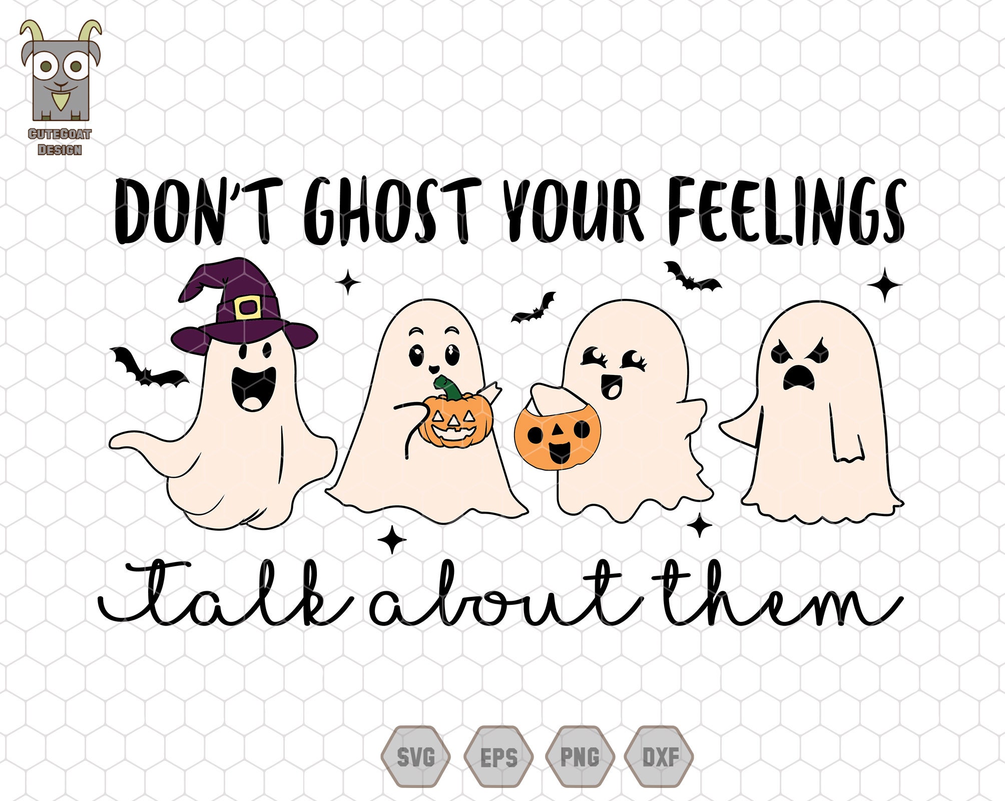Don't Ghost Your Feelings Svg, Talk About Them Svg, Mental Health ...