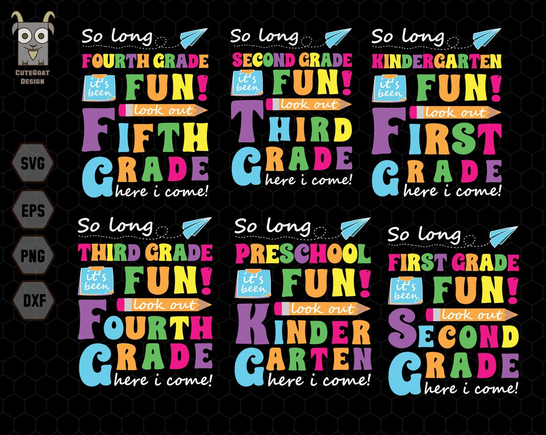 So Long Svg Bundle, Graduation 2023 Svg Bundle, Last Day of School, Pre ...