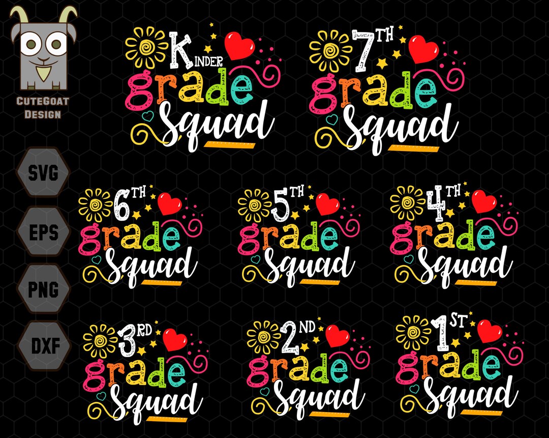 Back to School Svg Bundle, Kindergarten Squad Svg, 1st Day of School ...