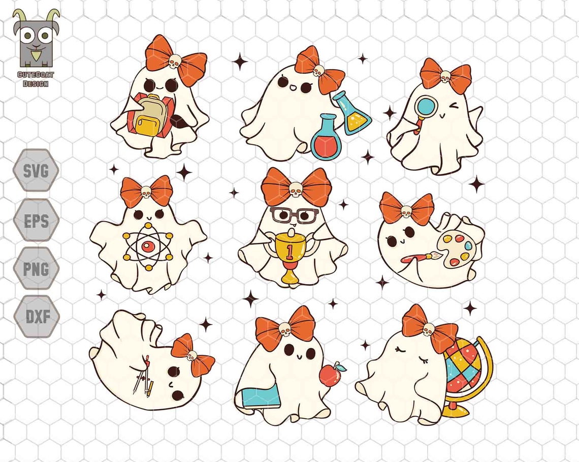 Cute Ghost Halloween Svg, Science Ghost Svg, Science Teacher Halloween ...