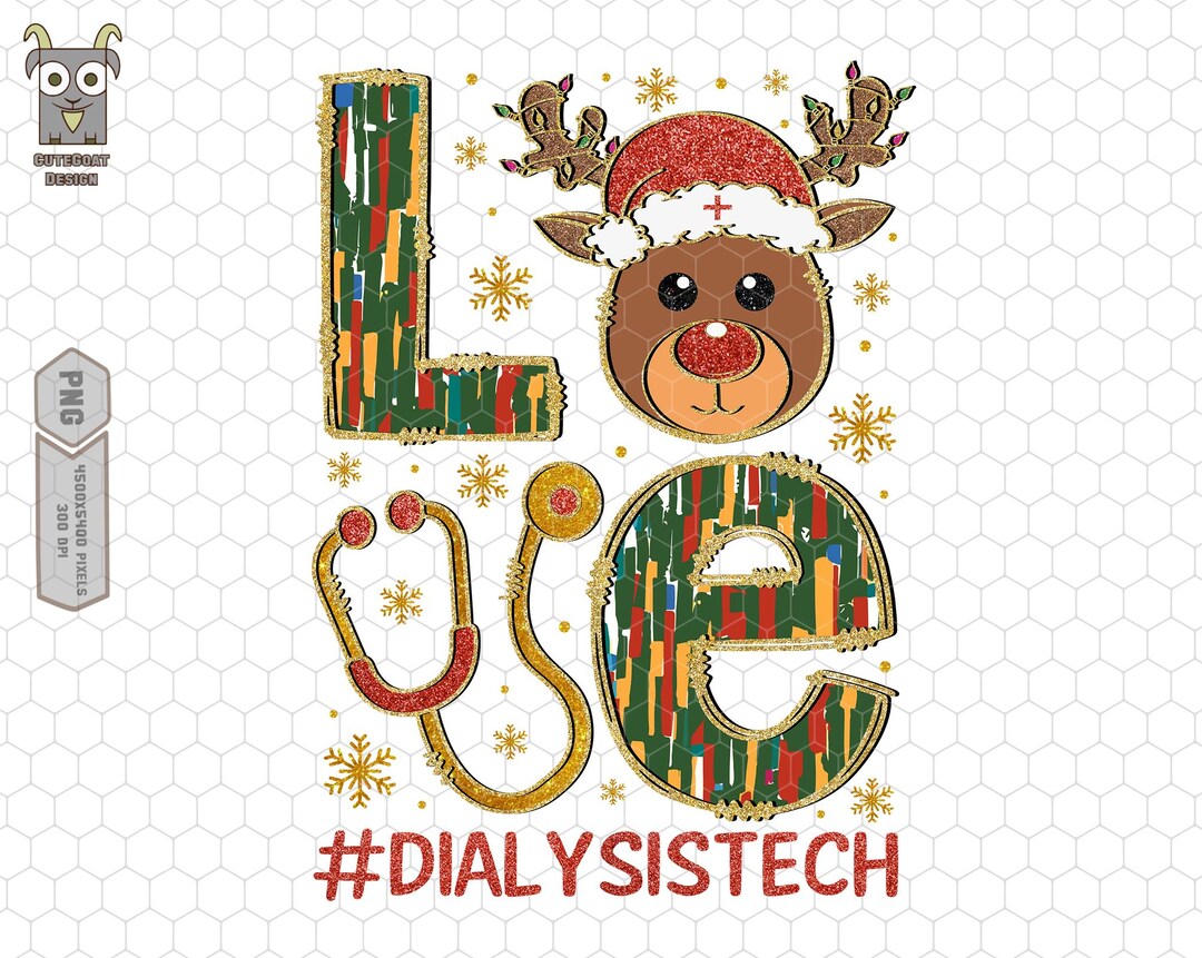 Love Dialysis Tech Png, Dialysis Technician Christmas Png, Brushstroke ...