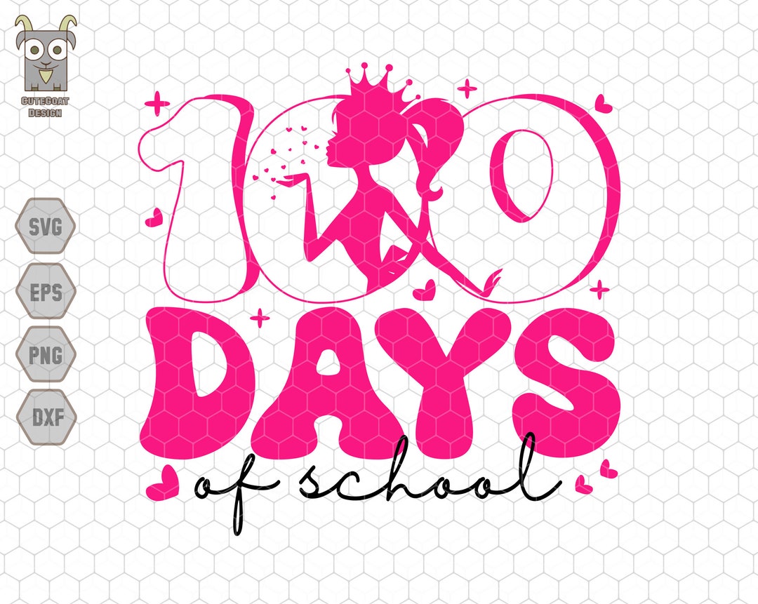 100 Days Of School Barbi Svg Pink Doll Girl Svg School 100th Day Svg