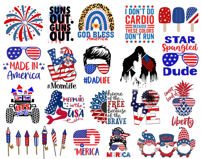 4th of July Svg Bundle Patriotic Svg American Svg Freedom - Etsy