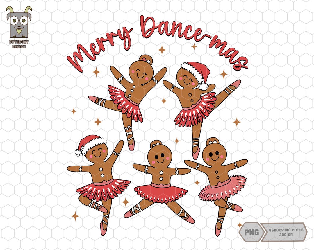 Merry Dancemas Png, Gingerbread Dancer Png, Christmas Ballet Png ...