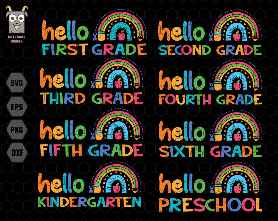Back to School Svg Bundle, Retro Teacher Svg, Hello Kindergarten, 1st ...
