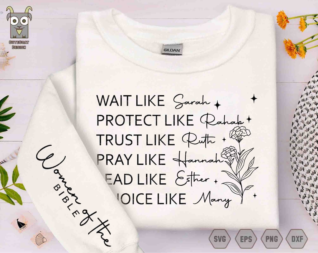 Woman of the Bibble Svg, Wait Like Sarah Svg,christian Quotes, Boho ...