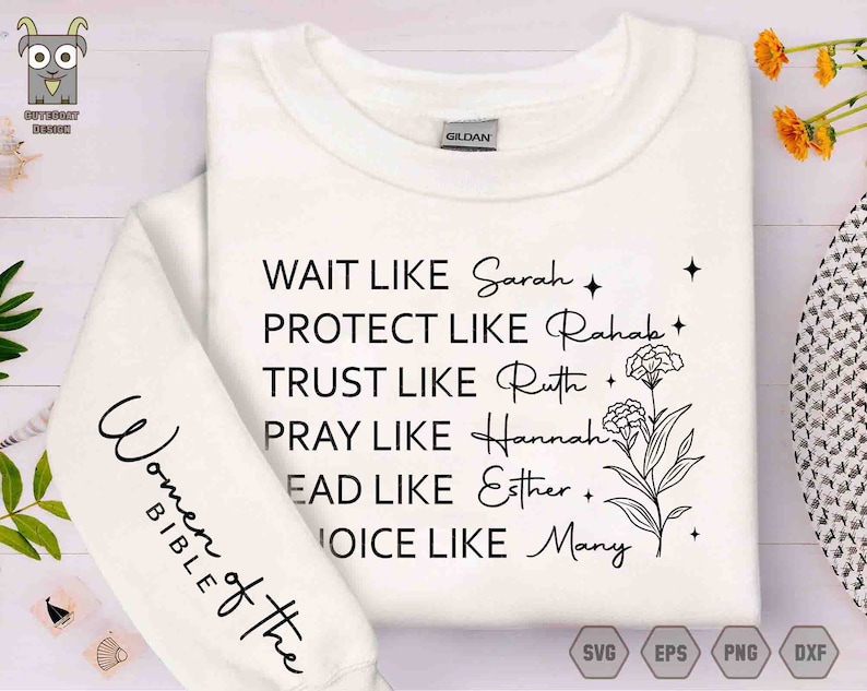 Woman of the Bibble Svg, Wait Like Sarah Svg,christian Quotes, Boho ...