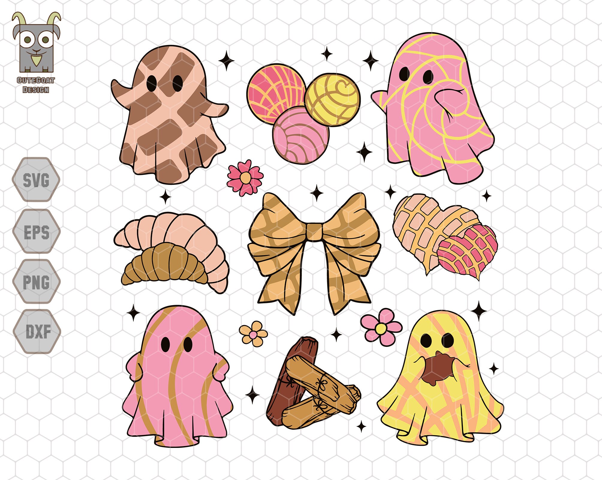 Coquette Mexican Svg, Mexican Ghost Svg, Spooky Conchas Svg, Pantasmas ...