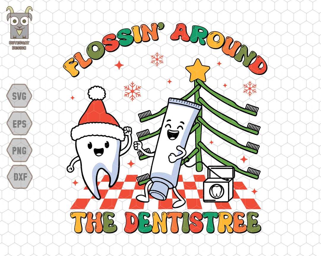 Flossin' Around the Dentistree Svg Dentist Christmas Svg - Etsy