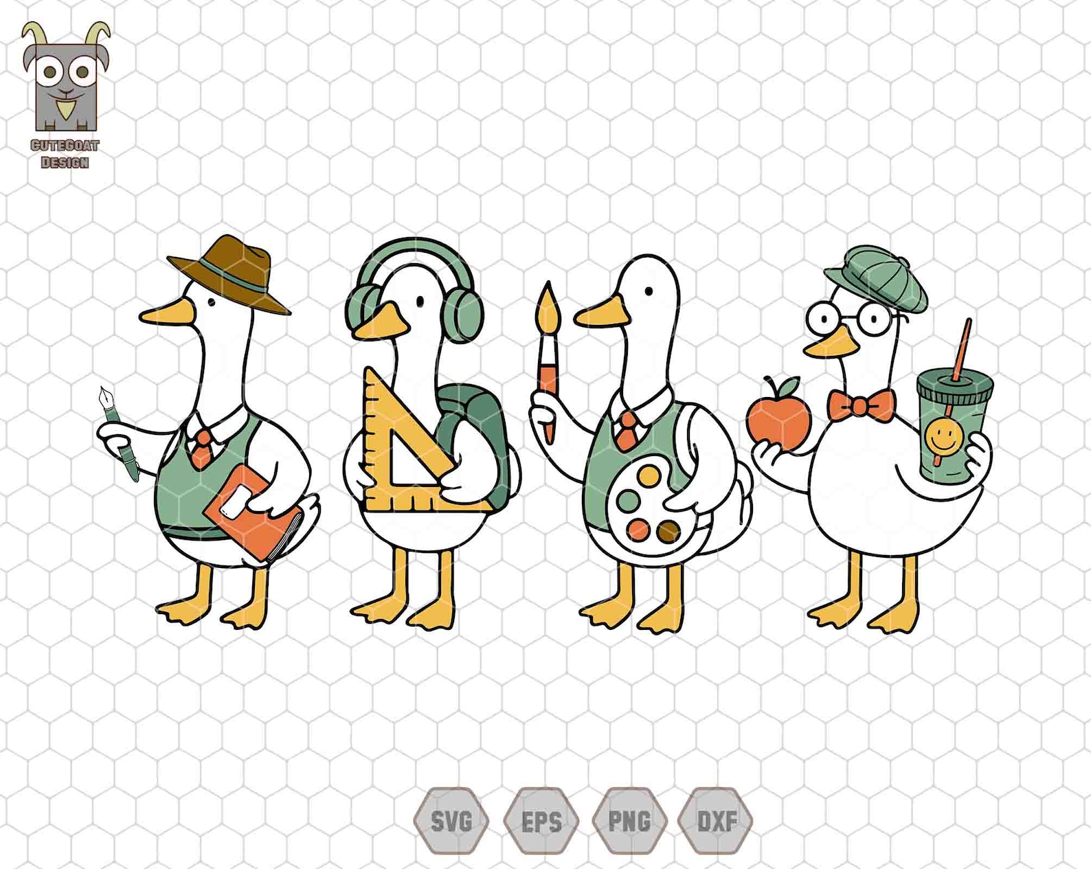 Goose Back to School Svg, Just A School Goose Svg, Cute Student Goose ...