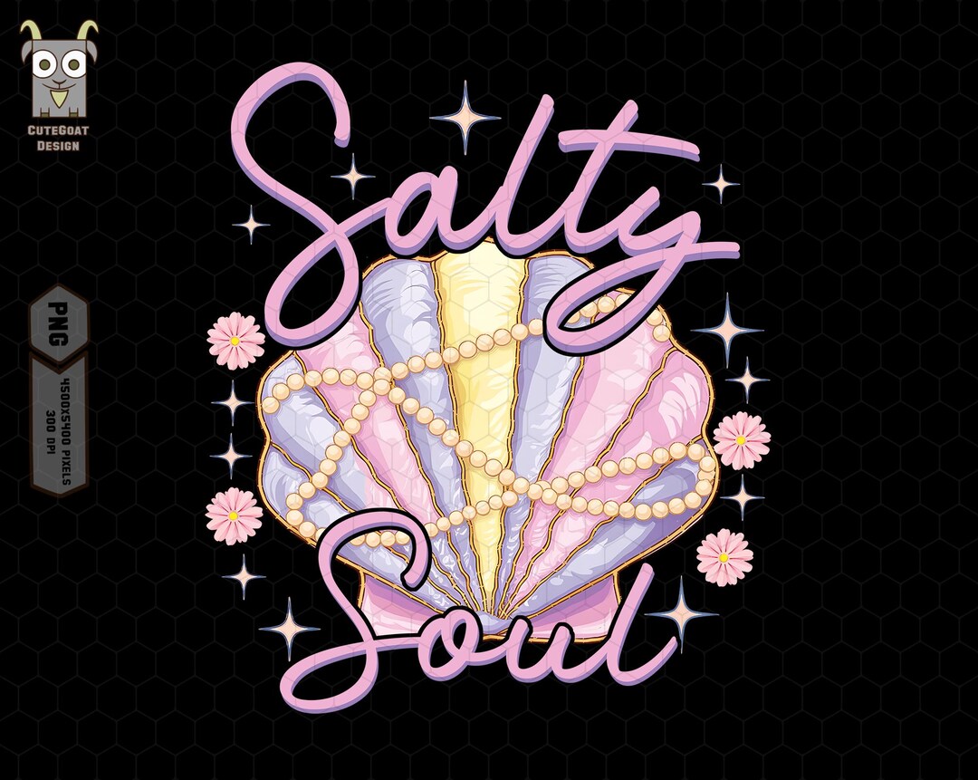 Salty Soul Png, Clam Pearl Bow Png, Summer Vibes Pink Clam Png, Summer ...