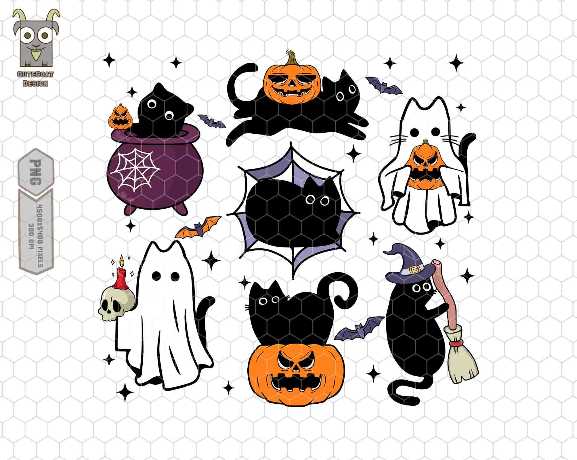 Funny Cat Ghost Png, Cute Cat Ghost Png, Cat Lovers Png, Halloween Cat ...