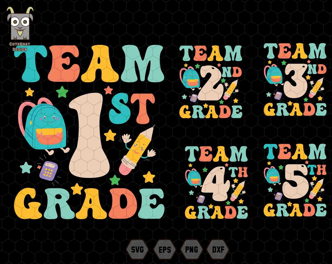 Team 1st Grade Svg, Hello Back to School Svg Bundle, 1st Day of School ...