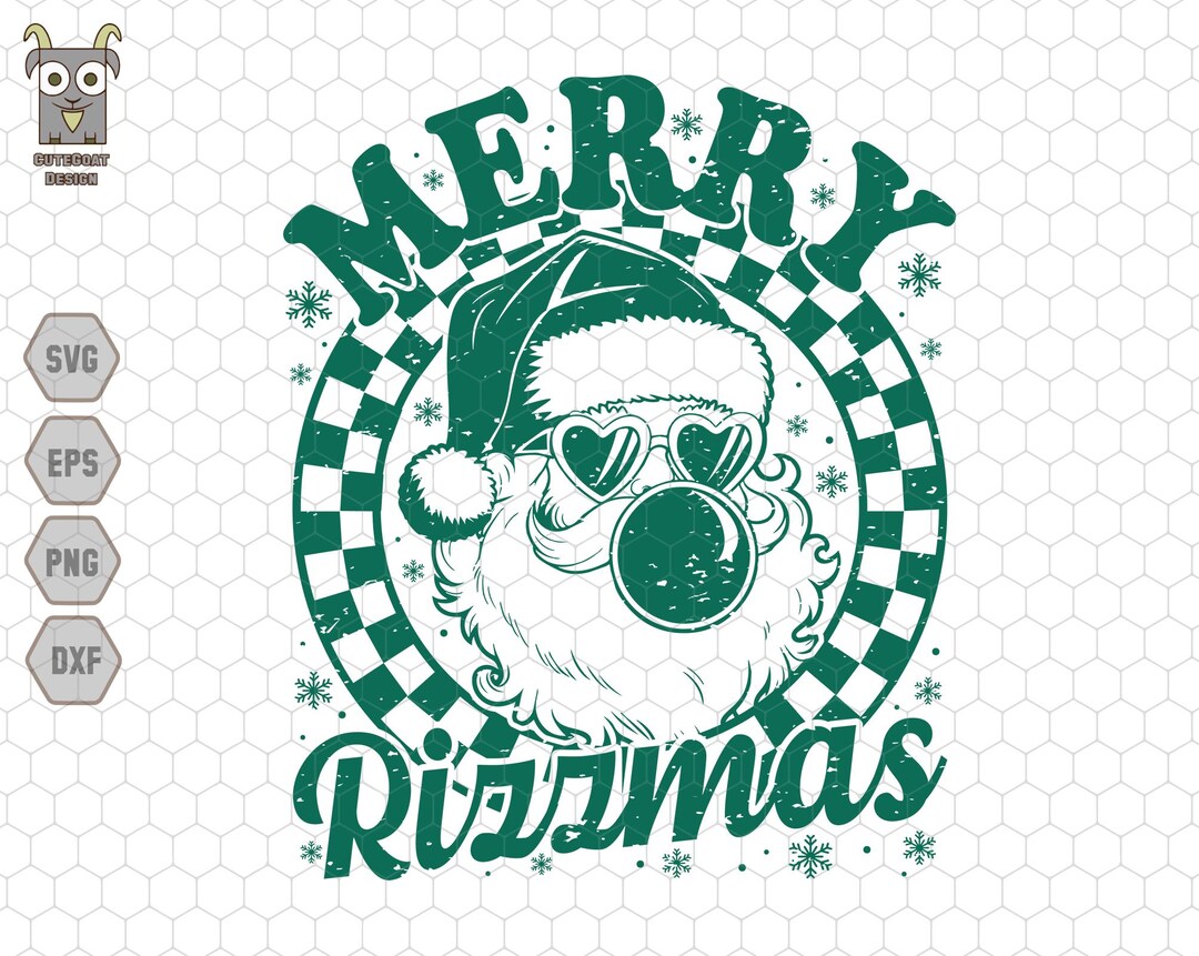 Merry Rizzmas Svg, Funny Santa Claus Bubble Blowing Svg, Kids Teens ...