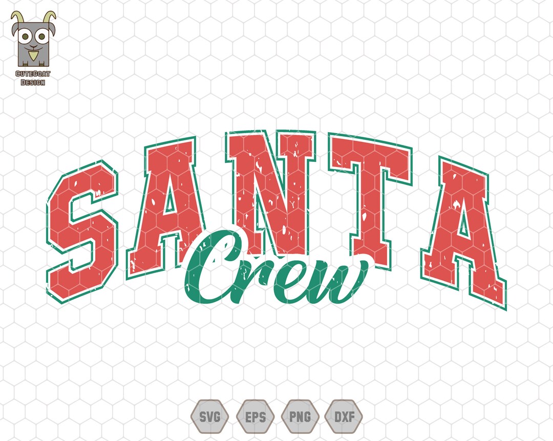 Santa Crew Svg, Merry and Bright Svg, Trendy Christmas, Merry Christmas ...